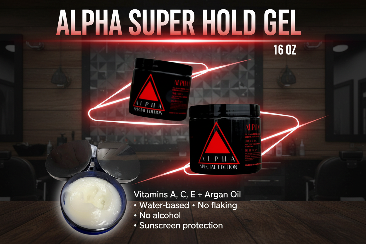 Alpha hair gel super hold 16 oz.(red) S.E) – Barber & Beauty Supplies ...